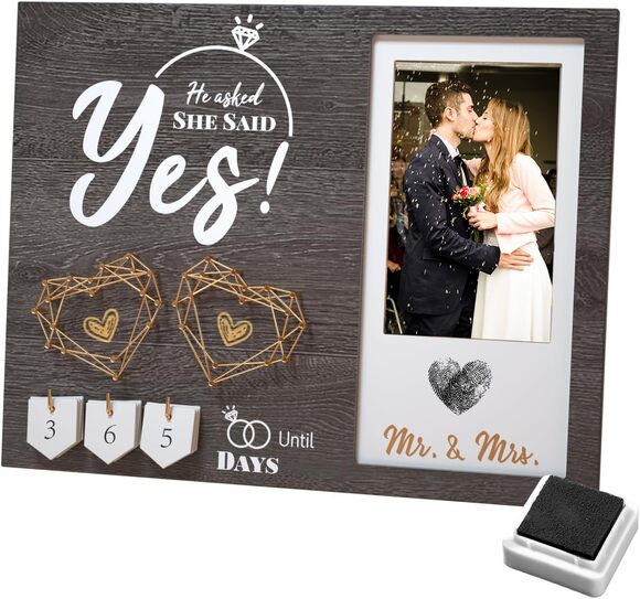Accents | Wedding Countdown Photo Frame With Gold Accents | Poshmark